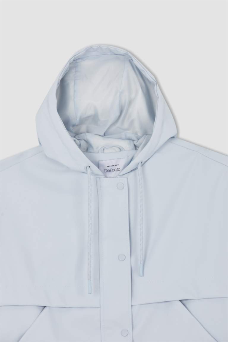 Blue WOMAN Water Repellent Hooded Raincoat 2657254 | DeFacto