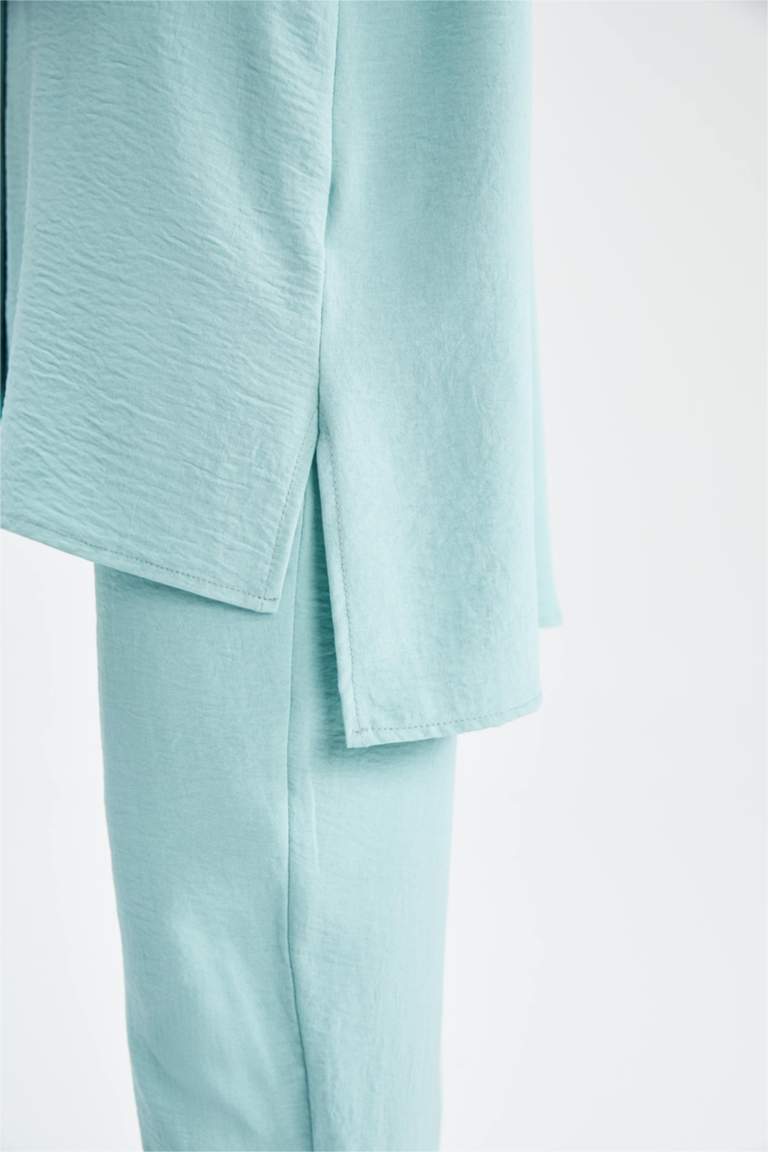 Turkuaz Kadın Regular Fit Uzun Kollu Gömlek Tunik 2646661 | DeFacto