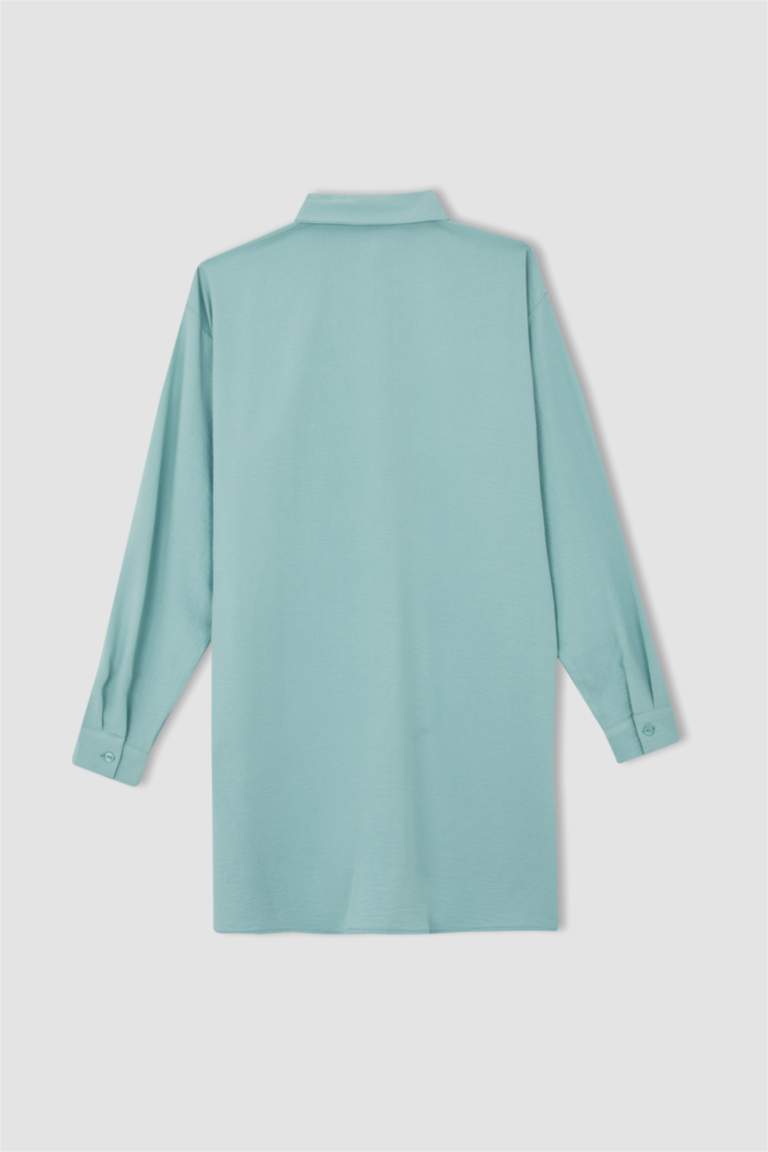 Turkuaz Kadın Regular Fit Uzun Kollu Gömlek Tunik 2646661 | DeFacto