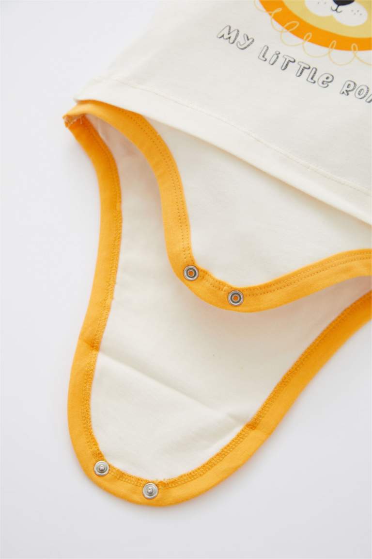 Ecru BABY BOY Baby Boy Crew Neck Short Sleeve Snap Snap Body 2631151 ...