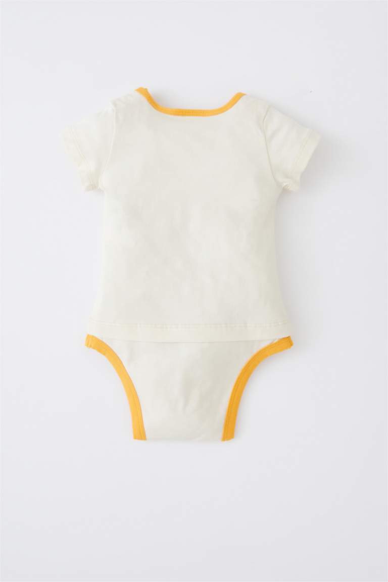 Ecru BABY BOY Baby Boy Crew Neck Short Sleeve Snap Snap Body 2631151 ...