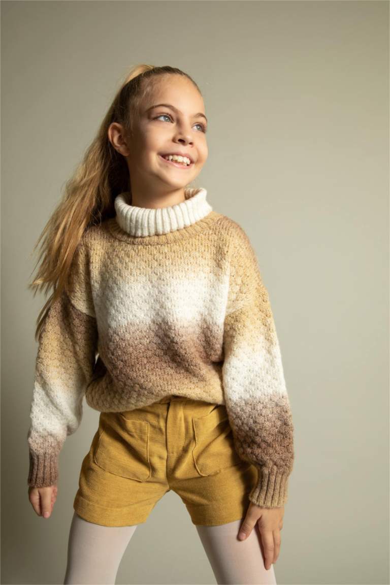 Beige FILLES Pull Tricot Col roulé Fille 2694331 | DeFacto