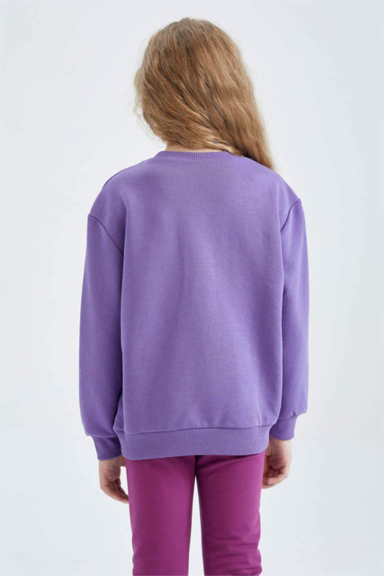Purple GIRLS & TEENS Regular Fit Crew Neck Sweatshirt 2689426 | DeFacto