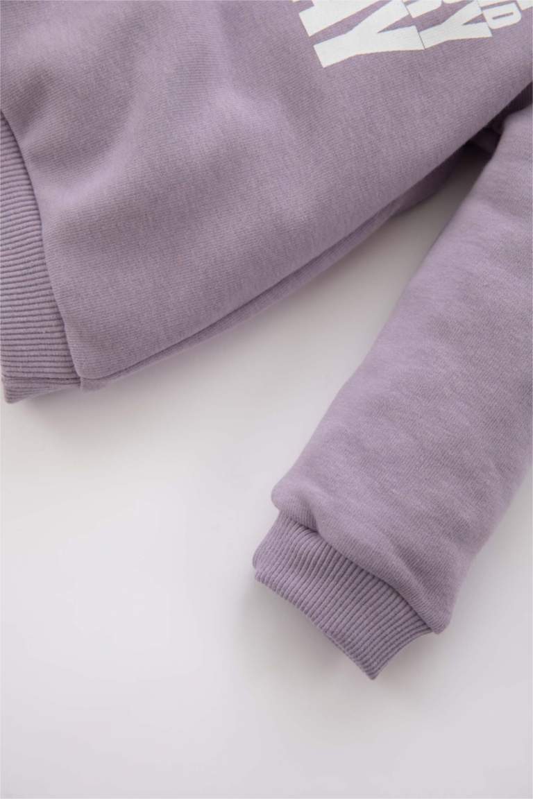 Purple Baby Boy Baby Boy Hooded Printed Sweatshirt with Soft Fluffy ...