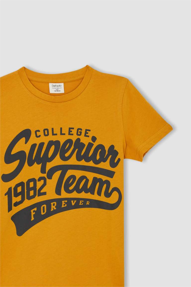 Yellow Boys & Teens Boy Crew Neck Short Sleeve T-Shirt 2669154 | DeFacto