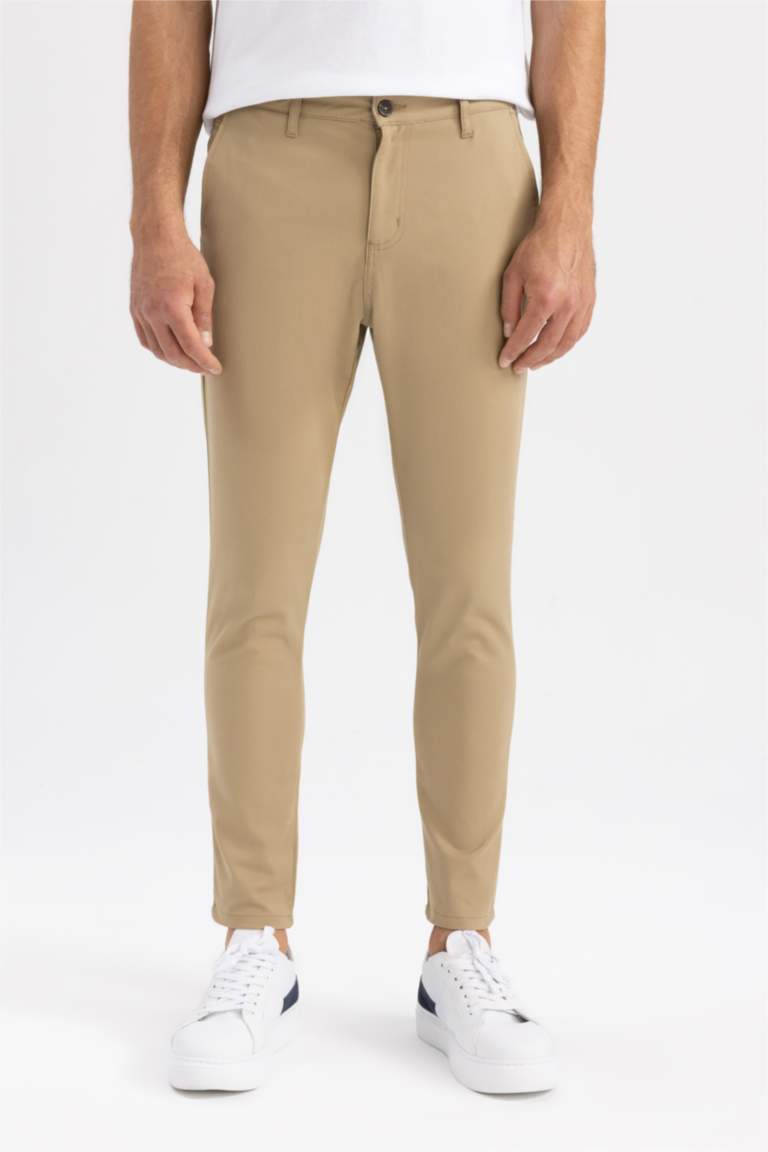 Beige MAN Carrot Fit Chino Canvas Trousers 2702752 | DeFacto