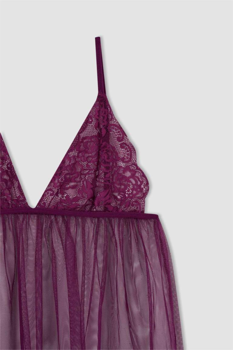 Mor Kadın Fall in Love Babydoll V Yaka Gecelik 2679905 | DeFacto