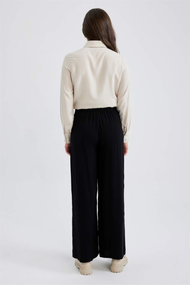 Black Woman Palazzo Viscose Trousers 2715926 | DeFacto