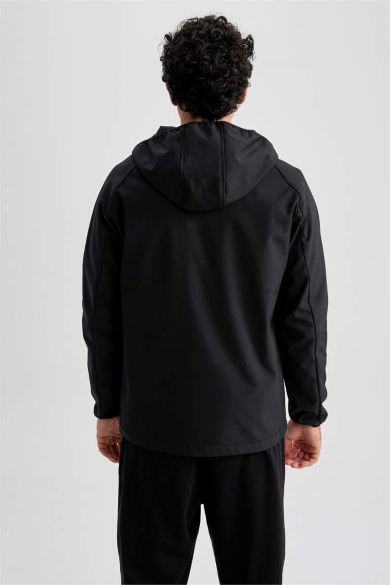 Black Man Defacto Fit Slim Fit Hooded Faux Shearling Jacket Coat ...