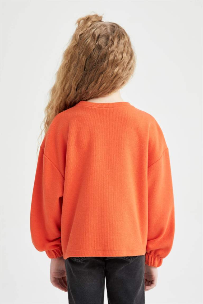 Orange GIRLS & TEENS Girl Crop Crew Neck Sweatshirt 2720230 | DeFacto