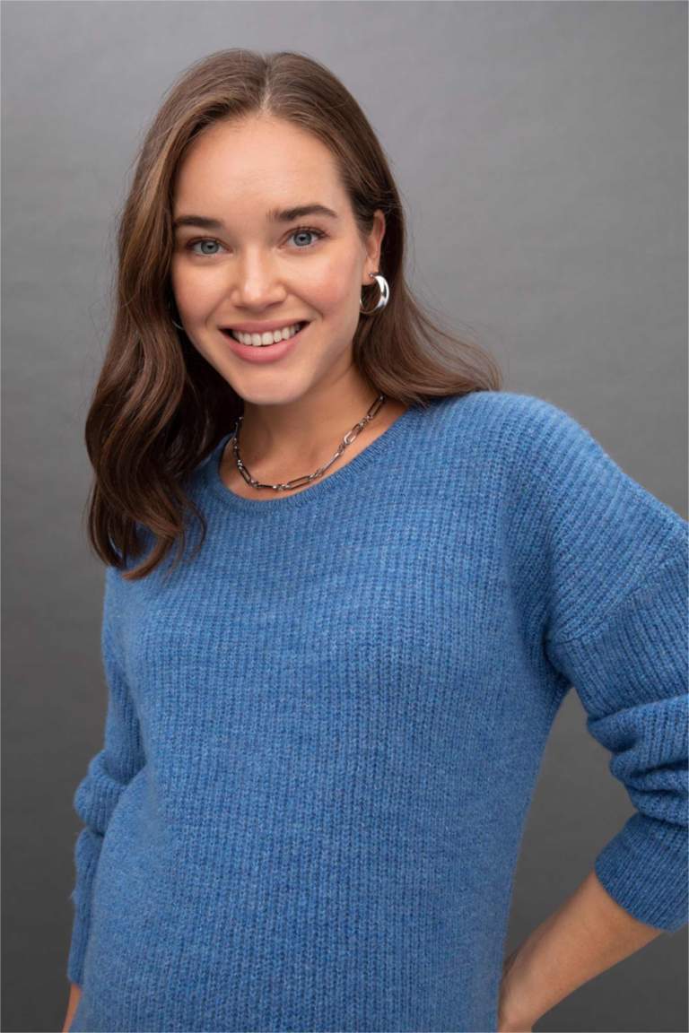 Blue Woman New Regular Fit Basic Maternity Knitwear Sweater 2700492 ...