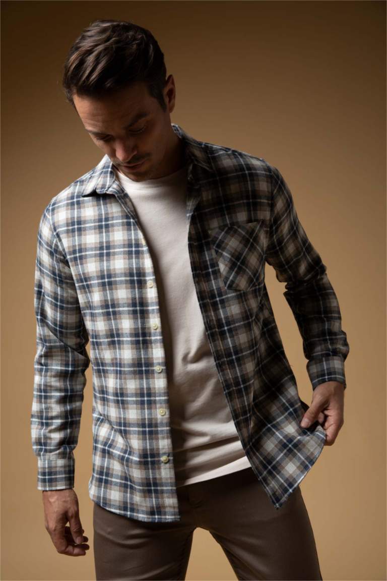 بني رجال قميص بولو مودرن فيت كم طويل 2702904 | DeFacto