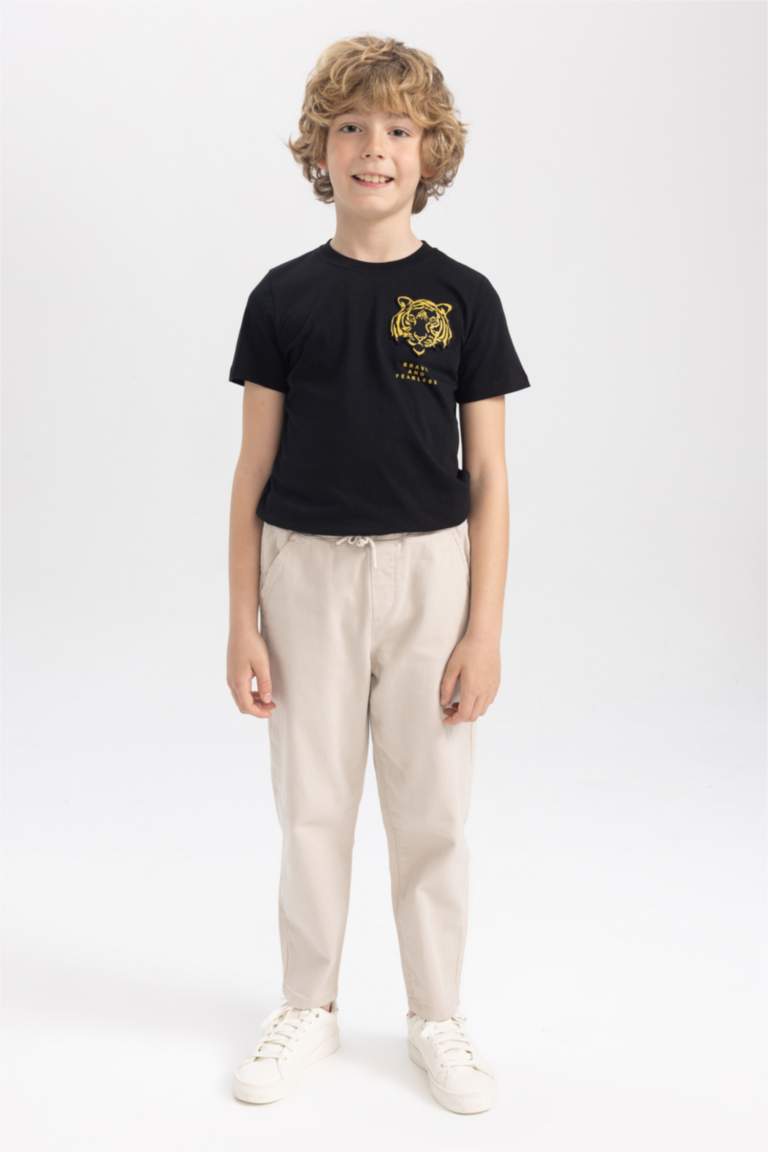 Noir GARÇONS T-Shirt À Manches Courtes İmprimé À Col Rond Et Coupe ...