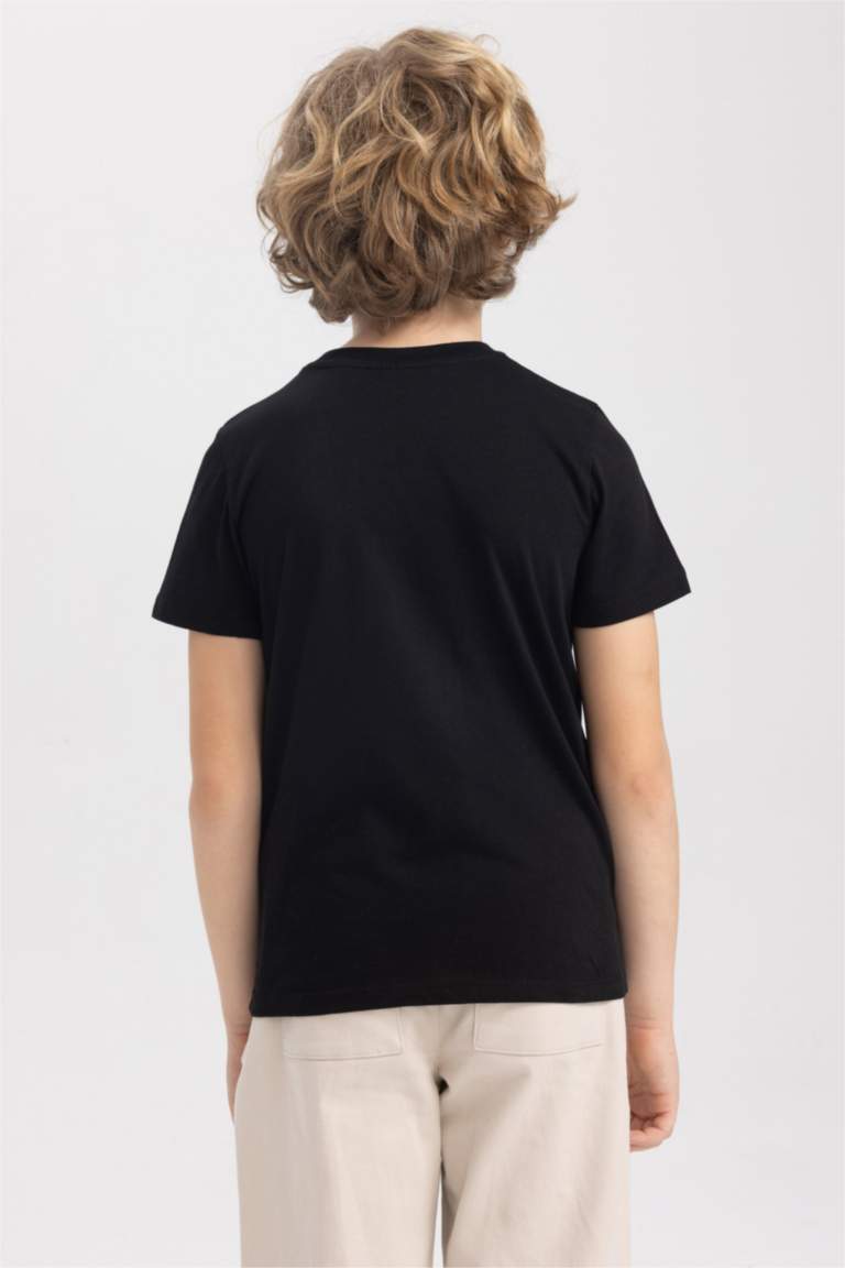 Noir GARÇONS T-Shirt À Manches Courtes İmprimé À Col Rond Et Coupe ...