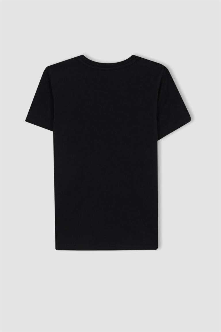 Noir GARÇONS T-Shirt À Manches Courtes İmprimé À Col Rond Et Coupe ...