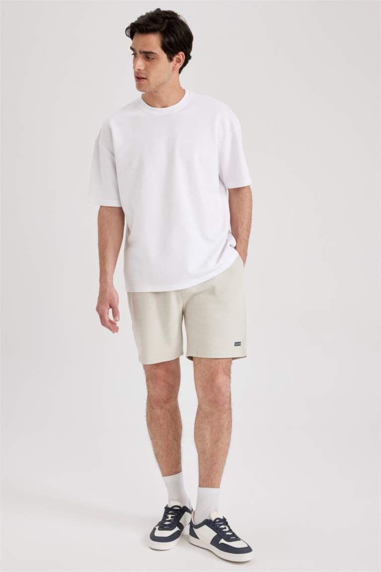 Grey MAN Slim Fit Pique Shorts 2787618 | DeFacto