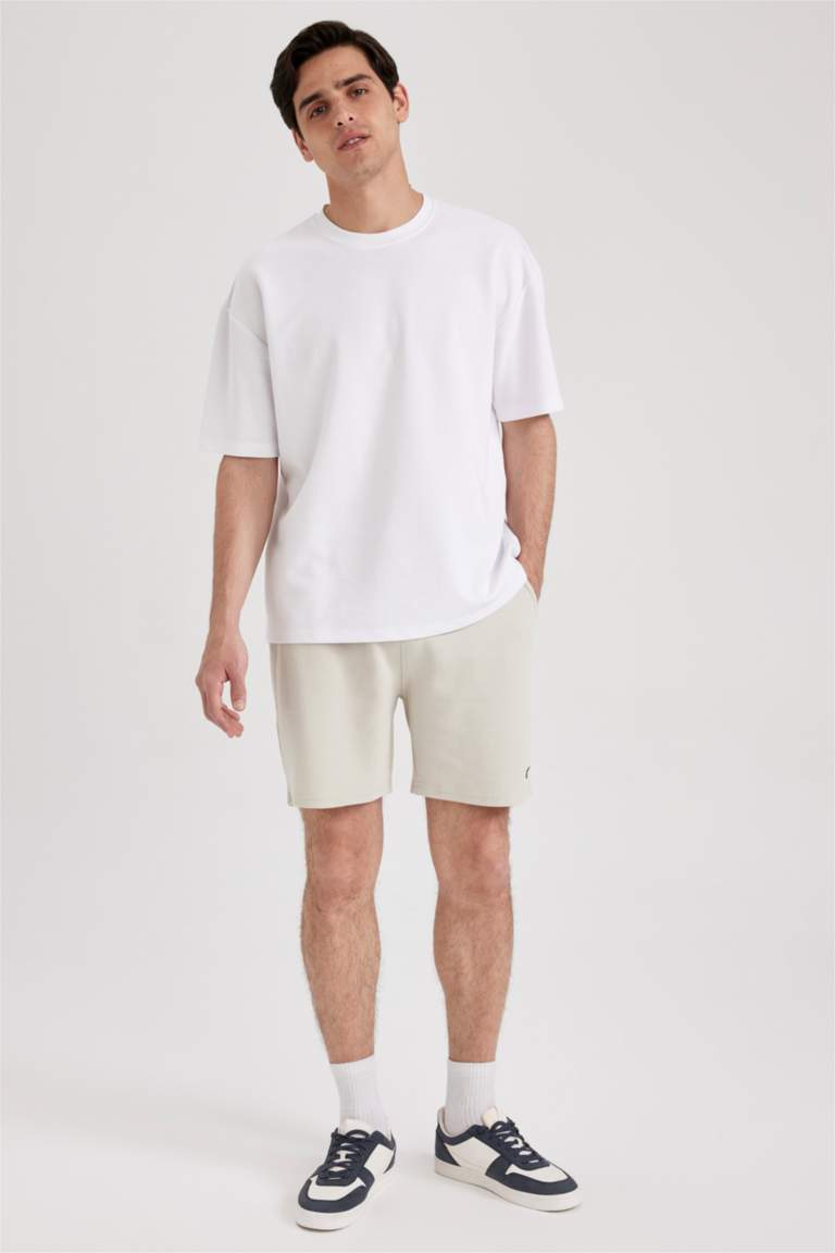Grey MAN Slim Fit Pique Shorts 2787618 | DeFacto