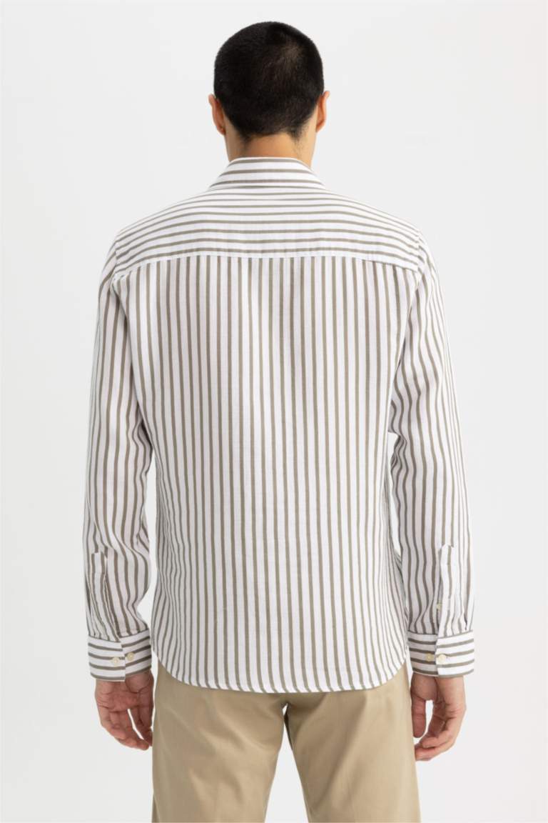 Khaki Man Modern Fit Polo Neck Long Sleeve Shirt 2744982 | DeFacto