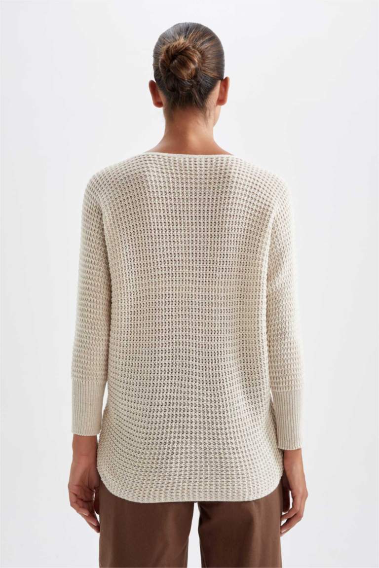 Beige WOMAN Oversize Fit Crew Neck Thessaloniki Fabric Pullover 2719300 ...