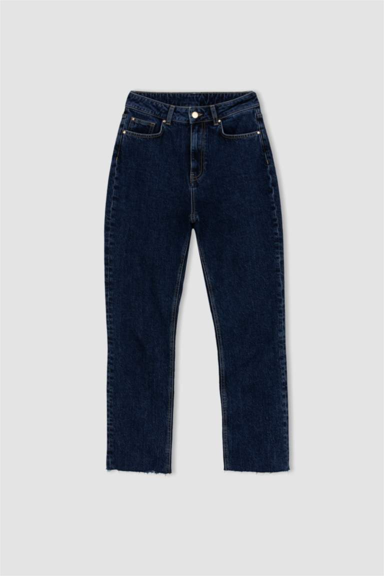 Blue WOMAN High Waist Cut Cut Jeans 2723177 | DeFacto