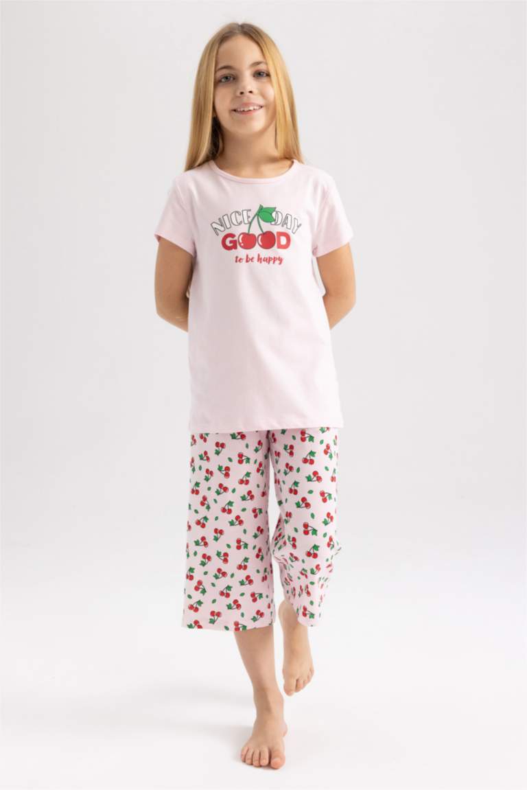 Pink GIRLS & TEENS Girl Patterned Short Sleeve Pajamas Set 2752726 ...