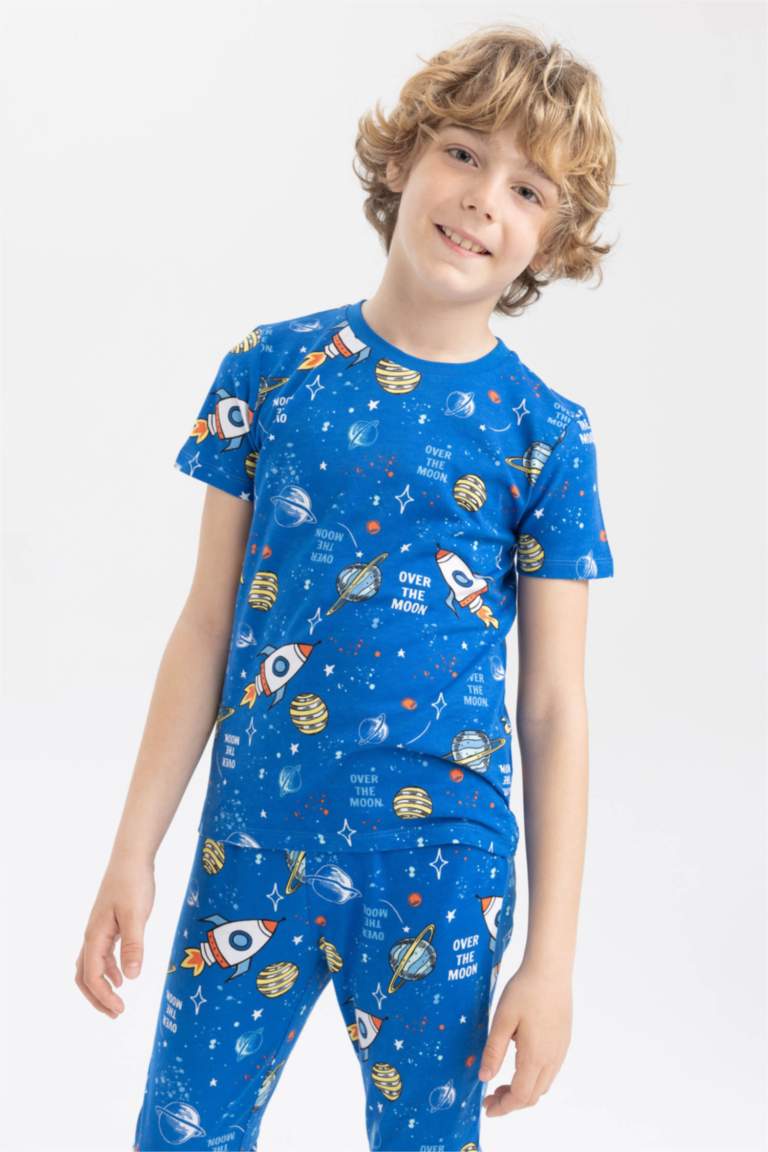 Blue BOYS & TEENS Boy Regular Fit 2 Piece Pajama Set 3171237 | DeFacto