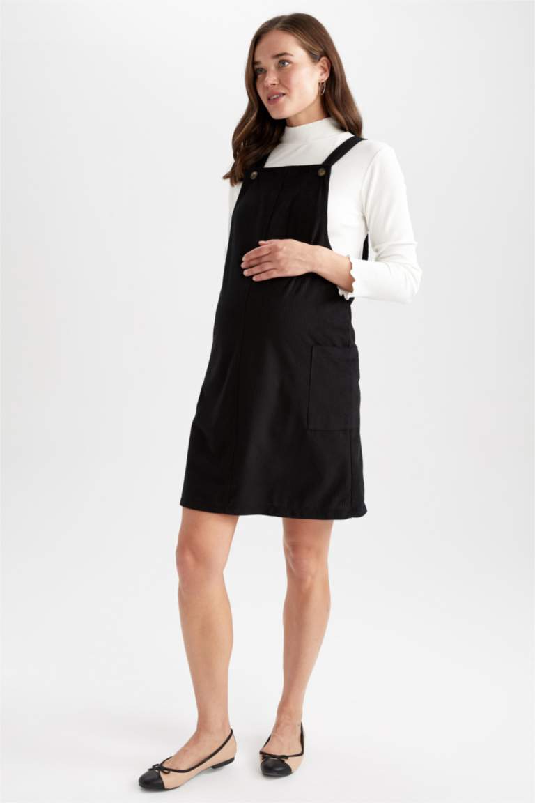 Black WOMAN Relax Fit Midi Maternity Dress 2723504 | DeFacto