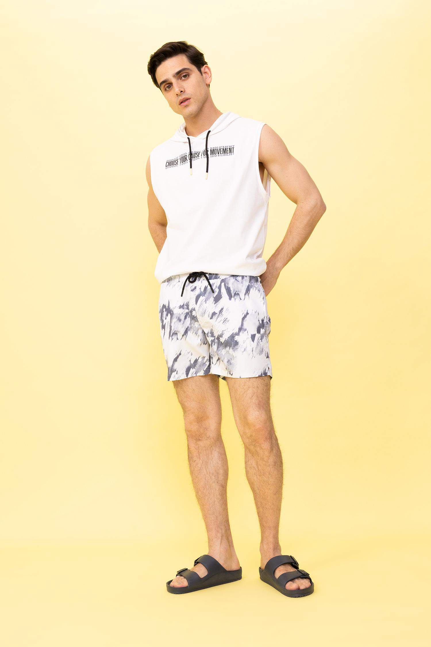 Écru HOMME Imprimé Encapuchonné Coupe Slim Top DefactoFit 2822514 | DeFacto