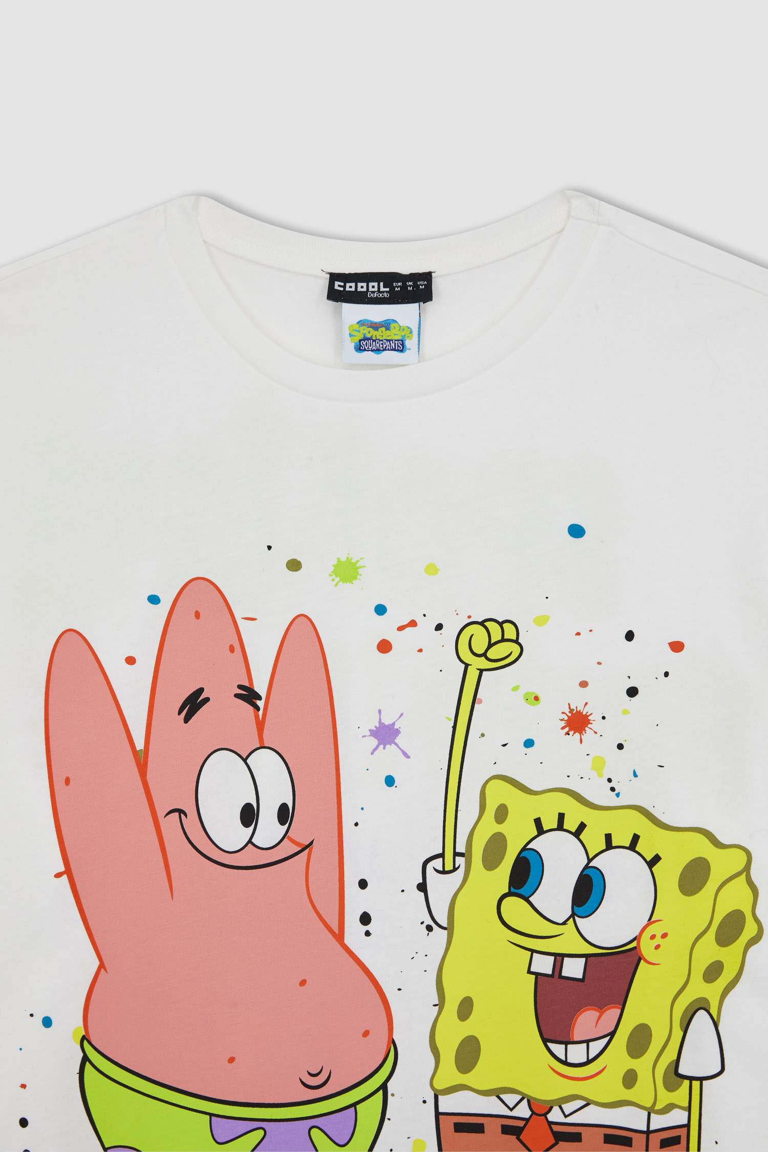 White Woman Coool SpongeBob Licensed Oversize Fit Printed Short Sleeve ...