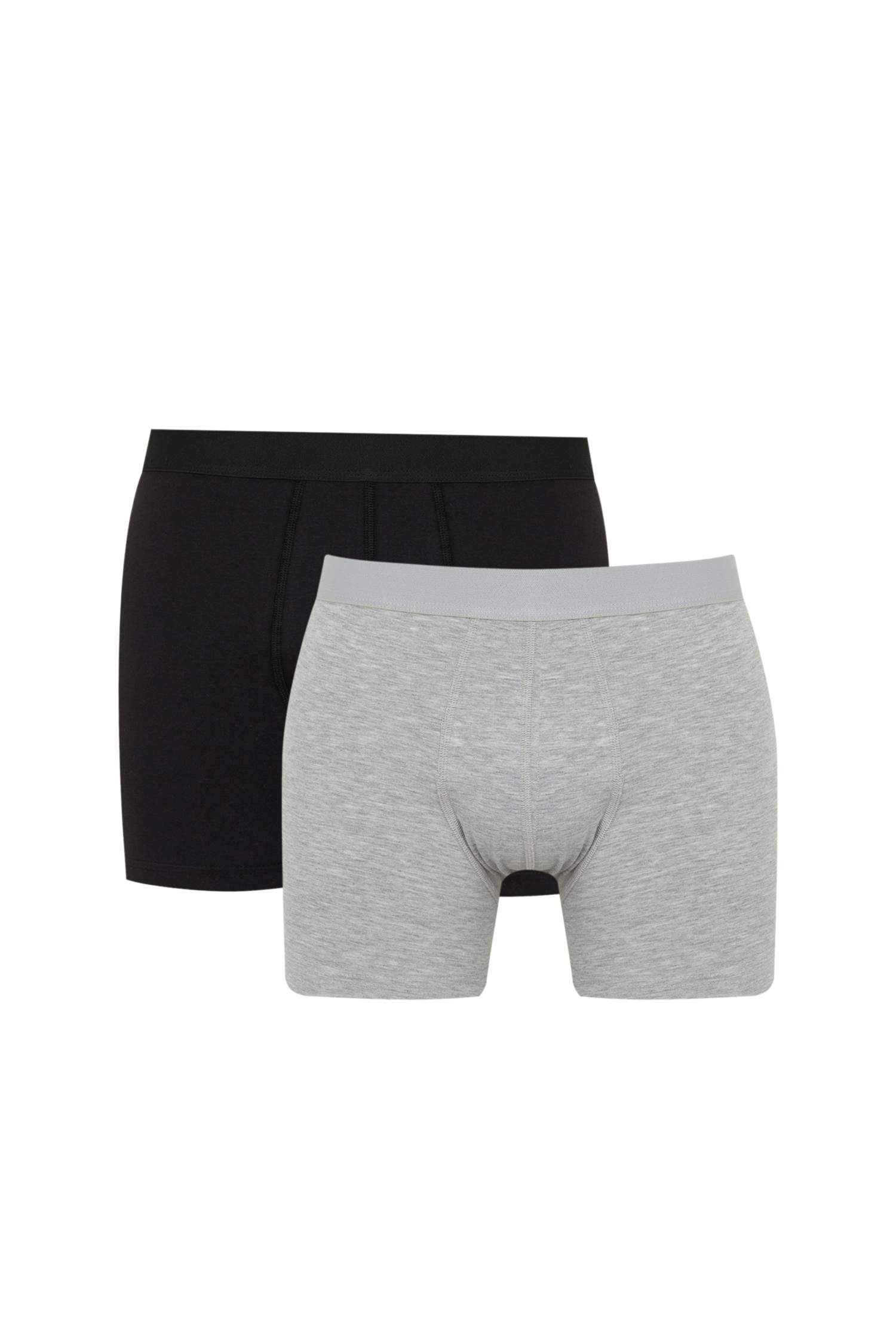 Black Man 2 piece Long Fit Knitted Boxer 2891687 | DeFacto