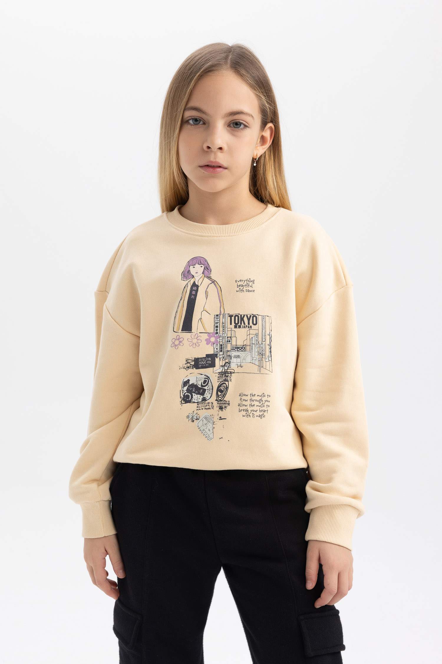 Beige M dchen Regular Fit Sweatshirt 2891063 DeFacto