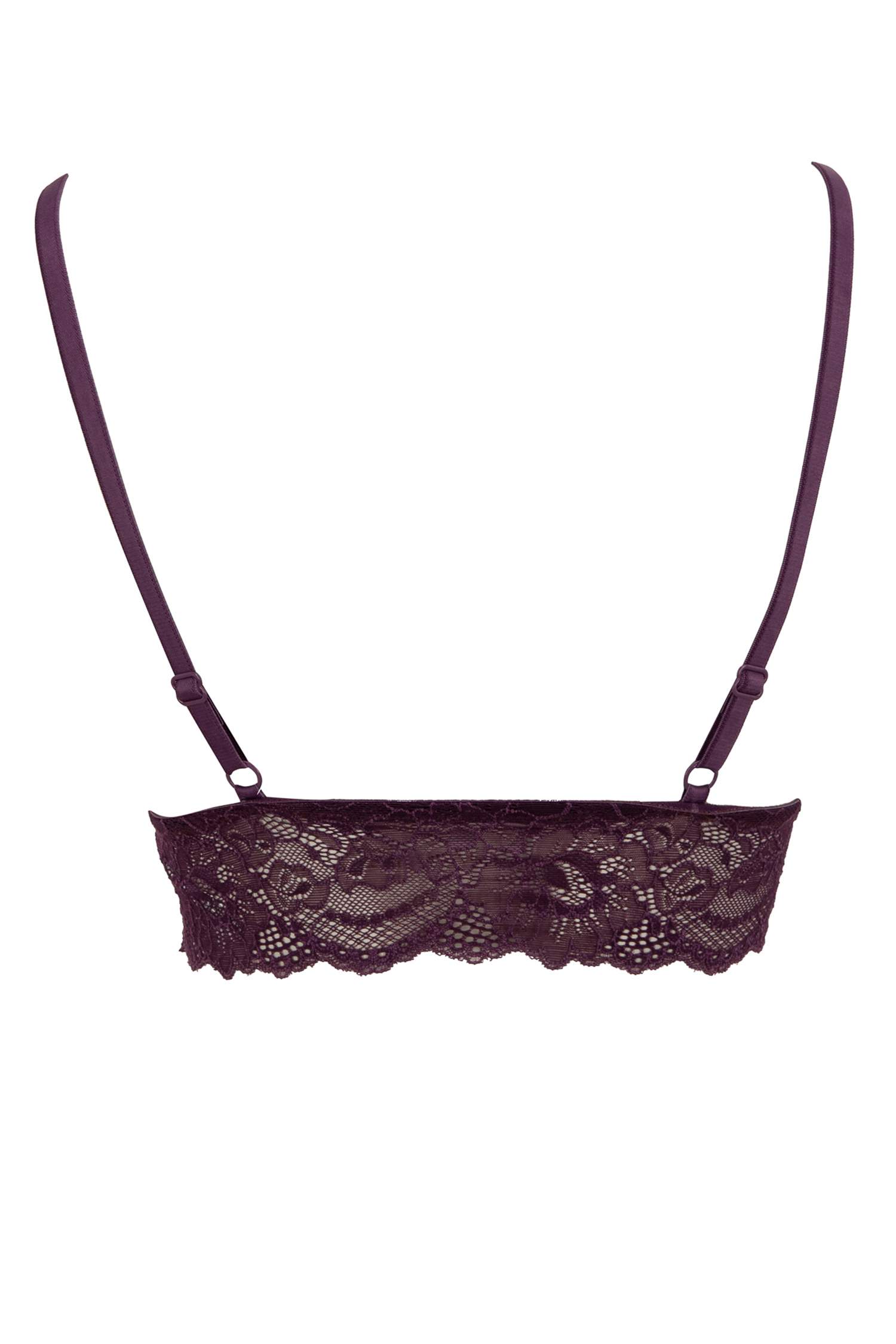 Purple Woman Fall in Love Lace Detailed Capless Padless Bra 2817679 ...
