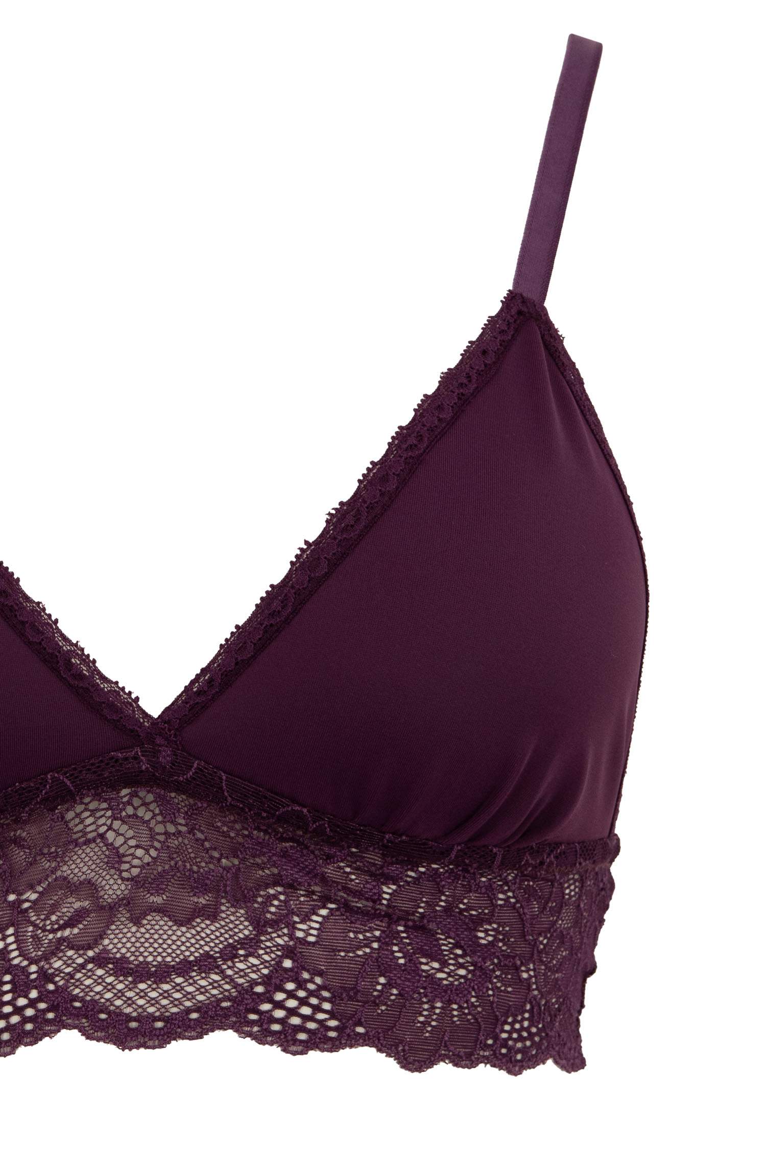 Purple Woman Fall in Love Lace Detailed Capless Padless Bra 2817679 ...