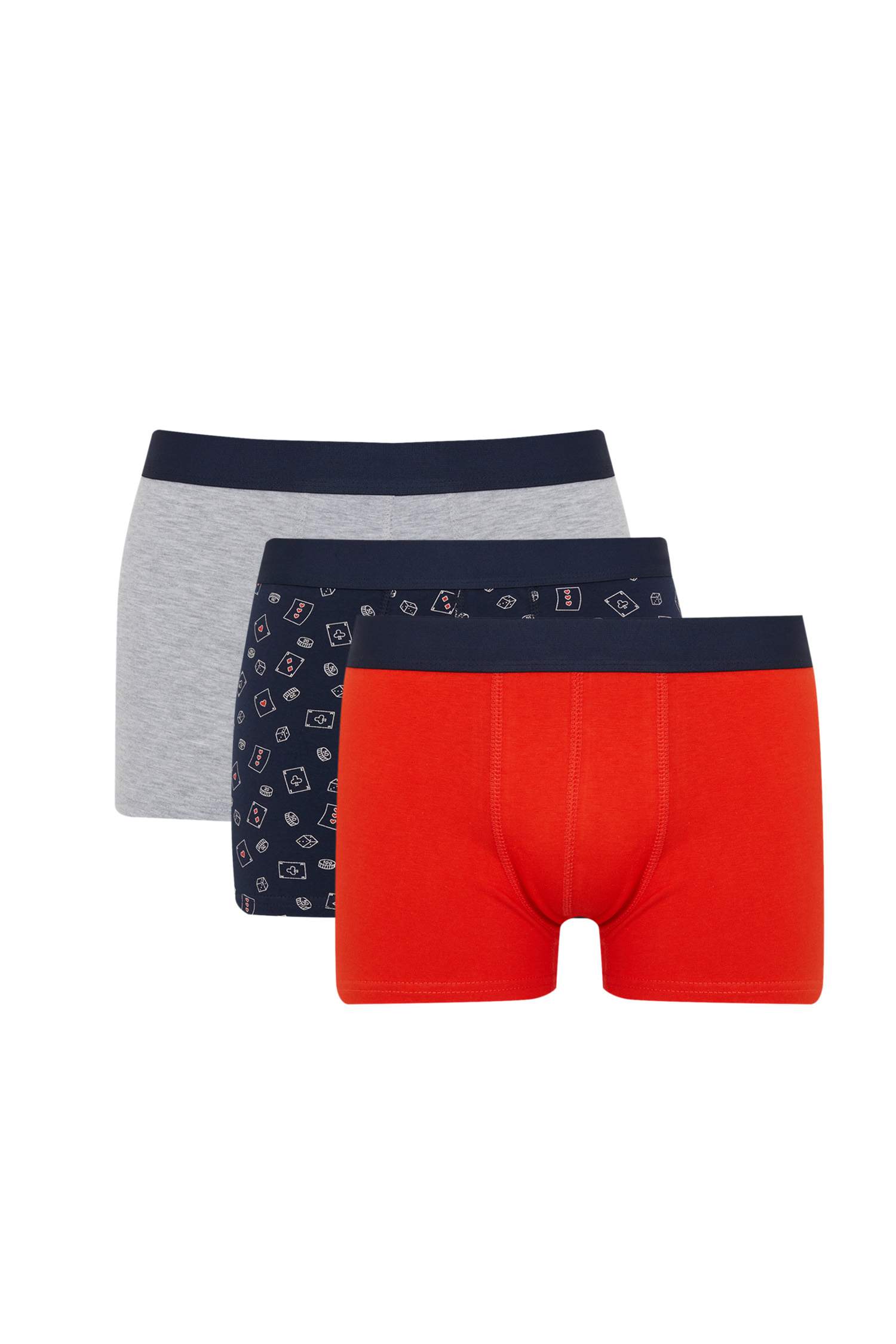 Navy Man 3 piece Regular Fit Knitted Boxer 2846852 | DeFacto
