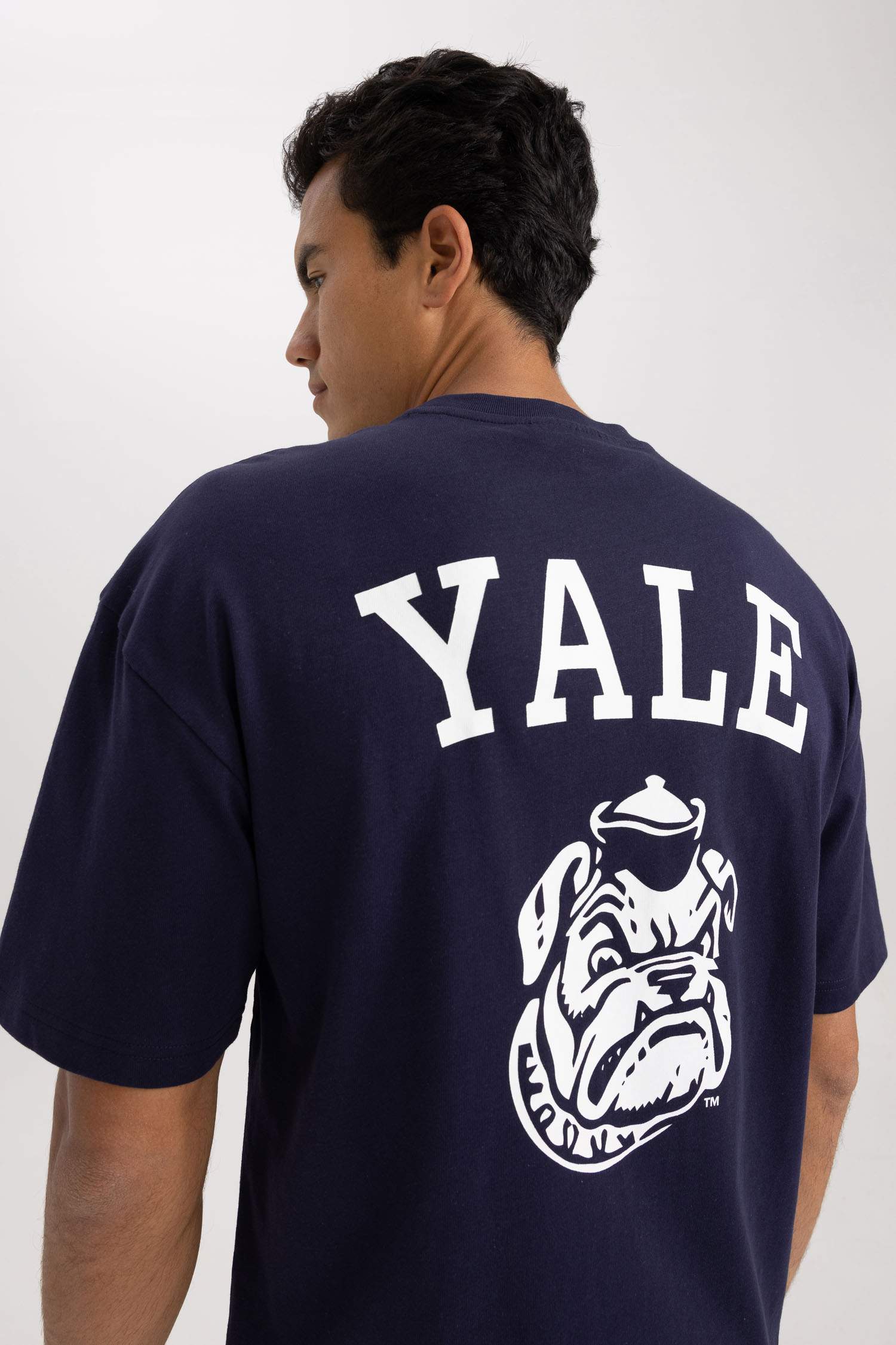 Navy MAN Yale University Licensed Comfort Fit Crew Neck Printed T-Shirt ...
