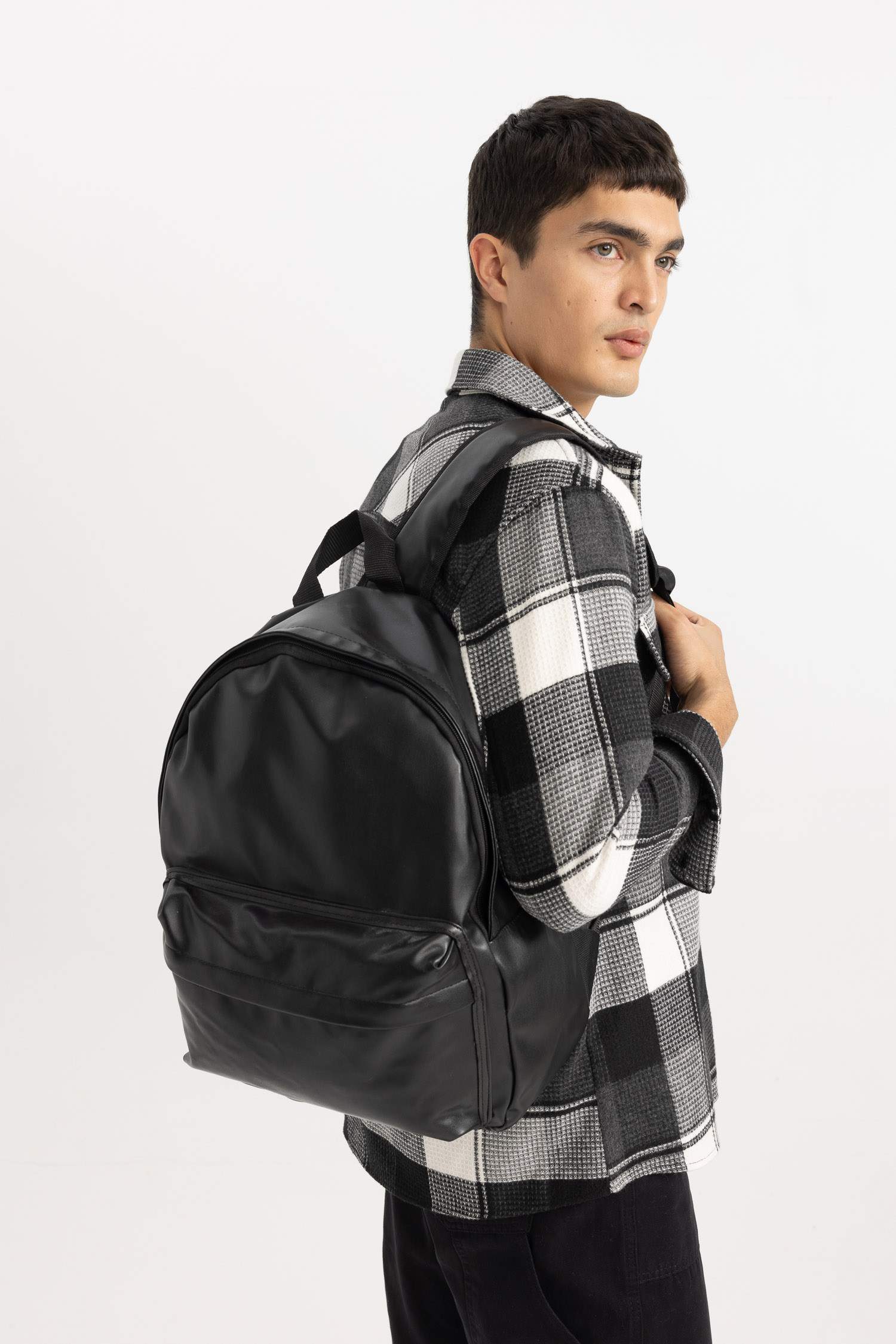 Black Man Faux Leather Backpack 2825322 | DeFacto