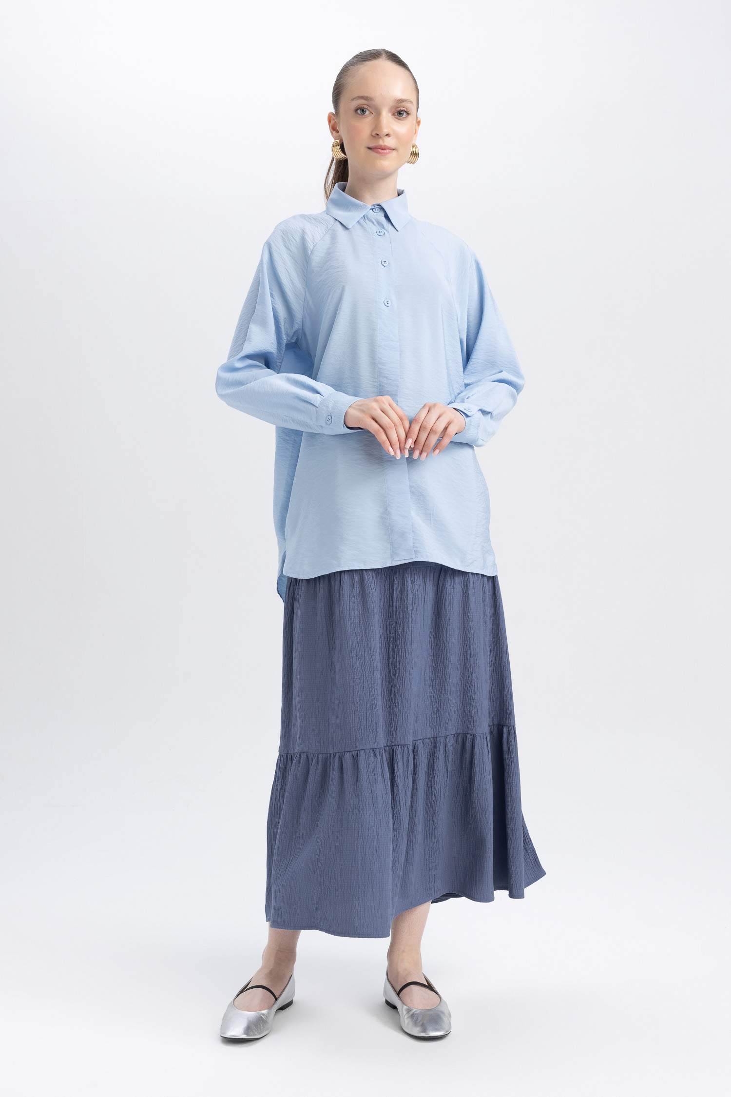 Indigo WOMAN Wowen Fabrics Maxi Skirt 2910962 | DeFacto