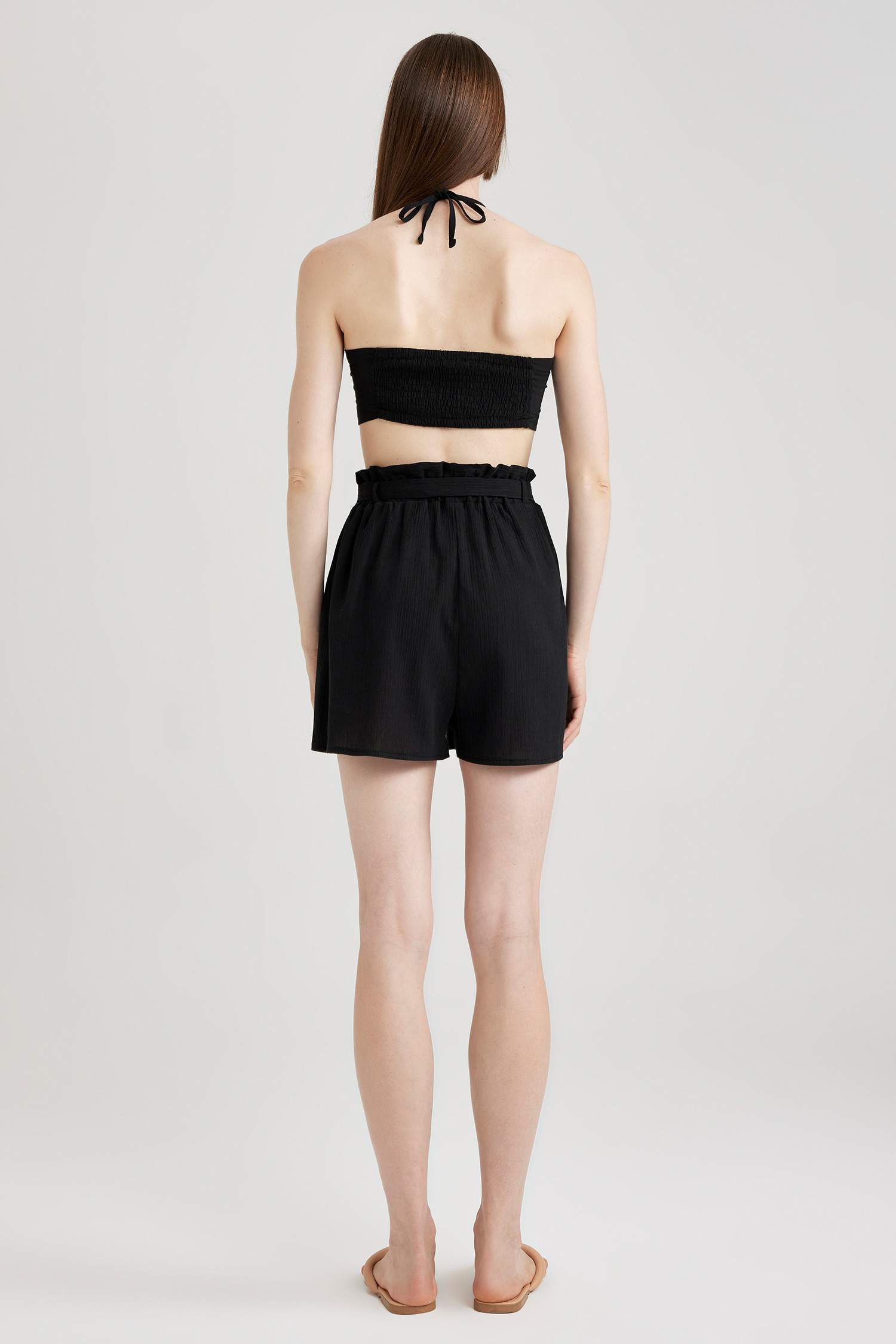 Black WOMEN A Cut Voile 2 piece Beachwear 2843416 | DeFacto