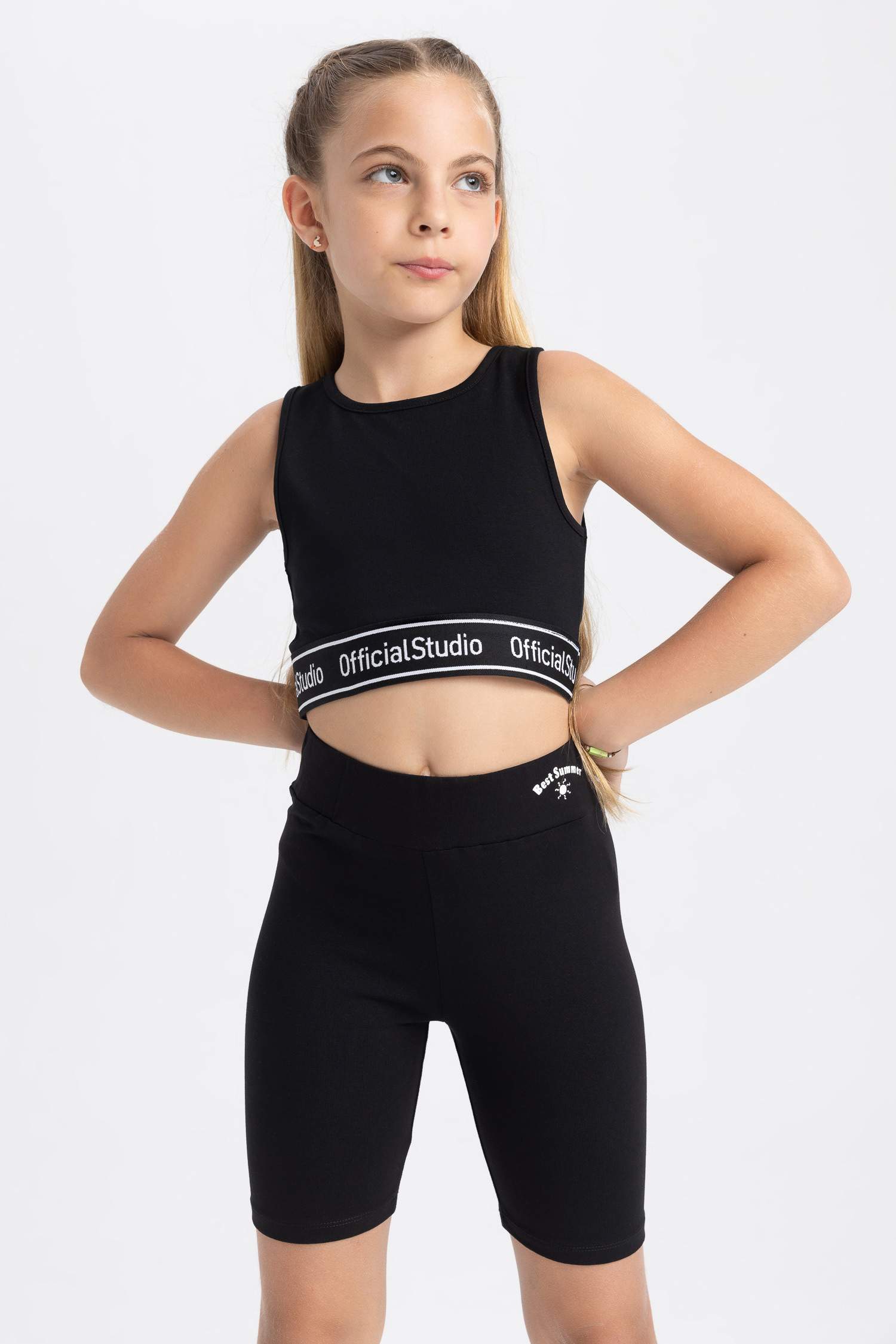 Siyah Kız Çocuk - Genç Kız Kız Çocuk Biker Tayt 2854557 | DeFacto