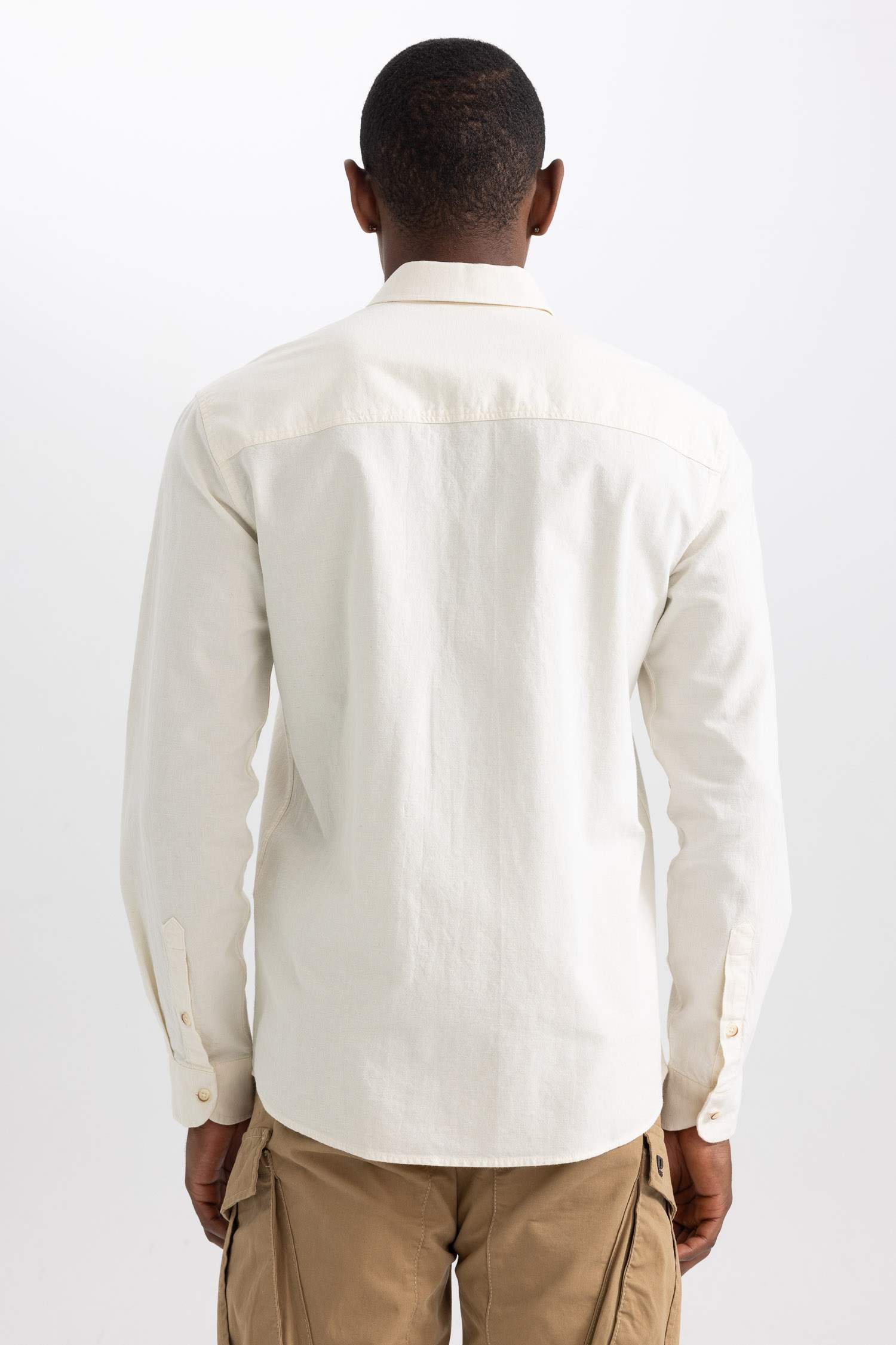 Beige Man Regular Fit Cotton Long Sleeve Shirt 2926852 | DeFacto