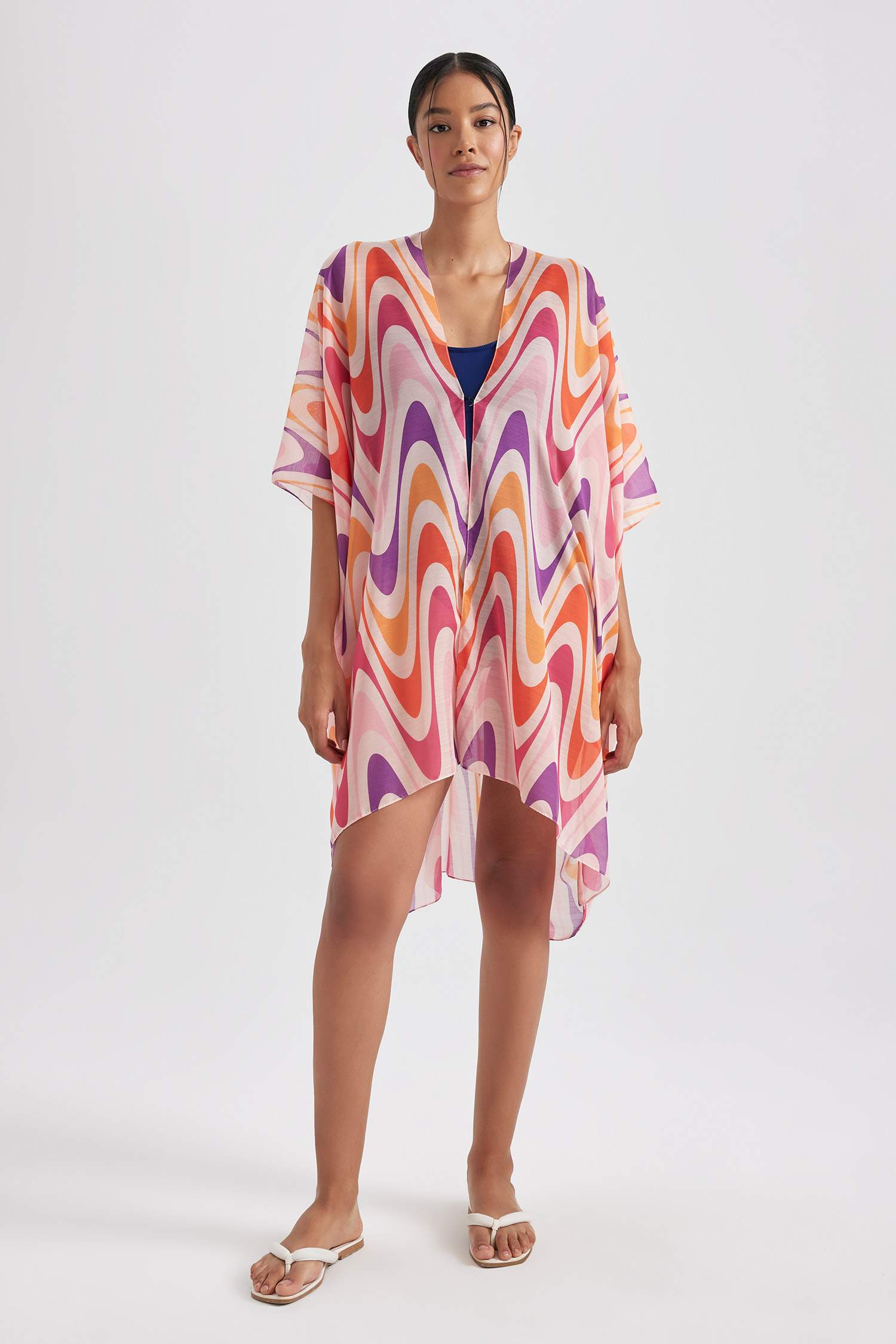 Pink Woman Regular Fit Printed Cotton Beachwear 2937801 | DeFacto