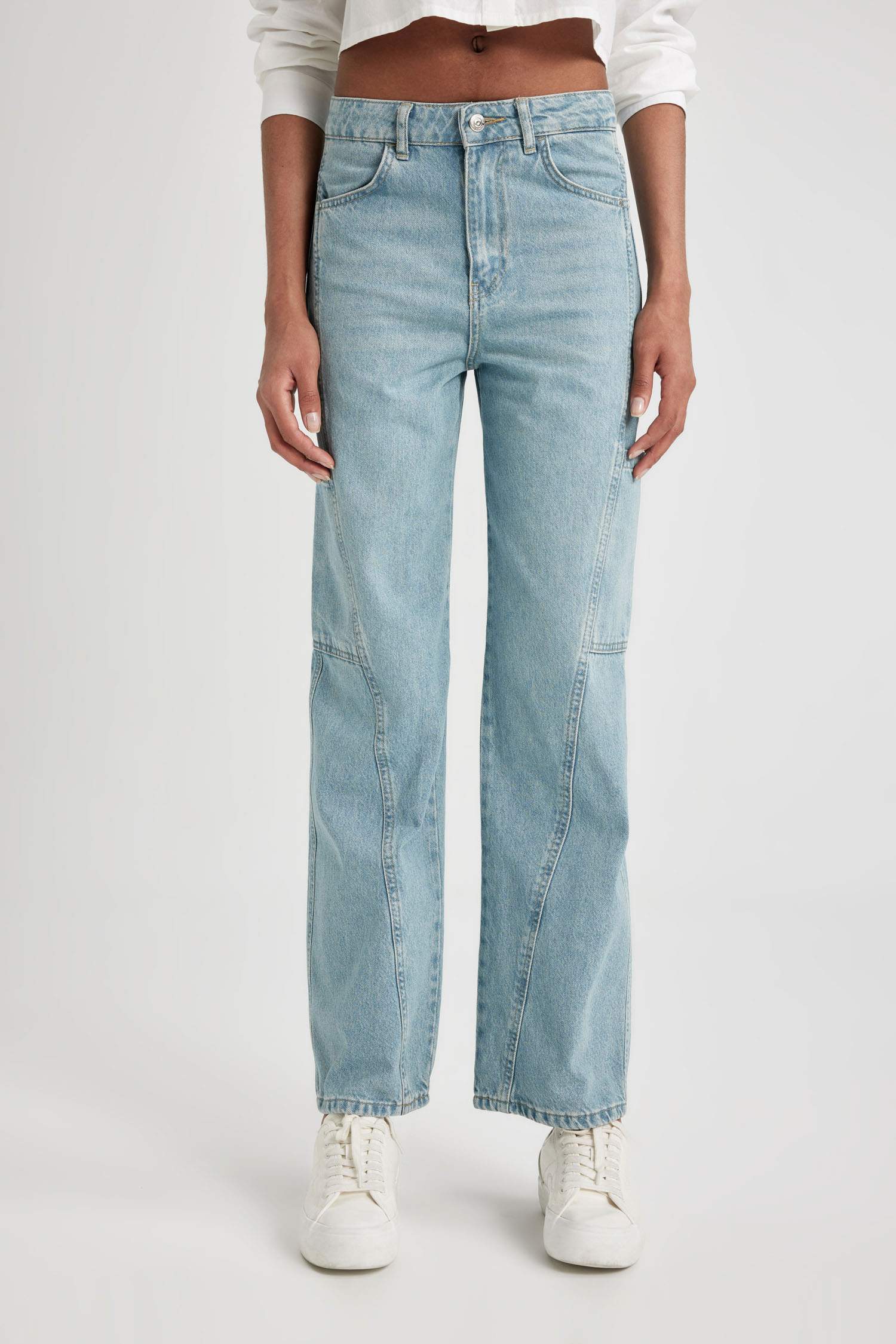 İndigo Kadın 90's Wide Leg Yüksek Bel Geniş Paça Uzun Jean Pantolon ...