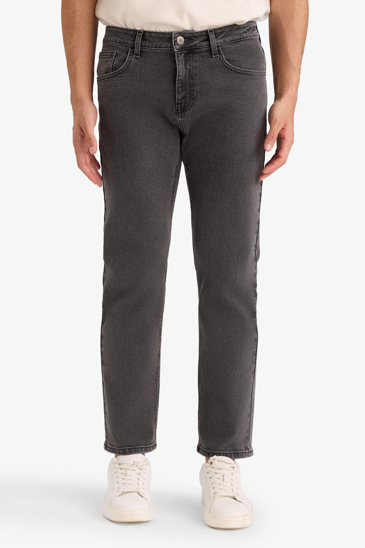 Anthracite MAN Sergio Regular Fit Normal Waist Straight Leg Jeans ...