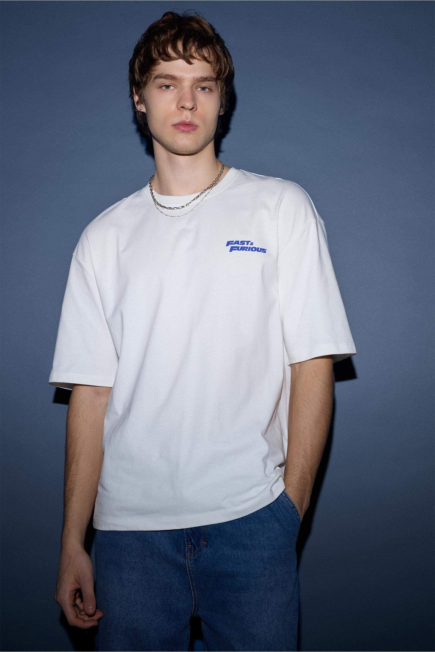 Ecru Man Boxy Fit Crew Neck Short Sleeve T-Shirt 3376405 | DeFacto