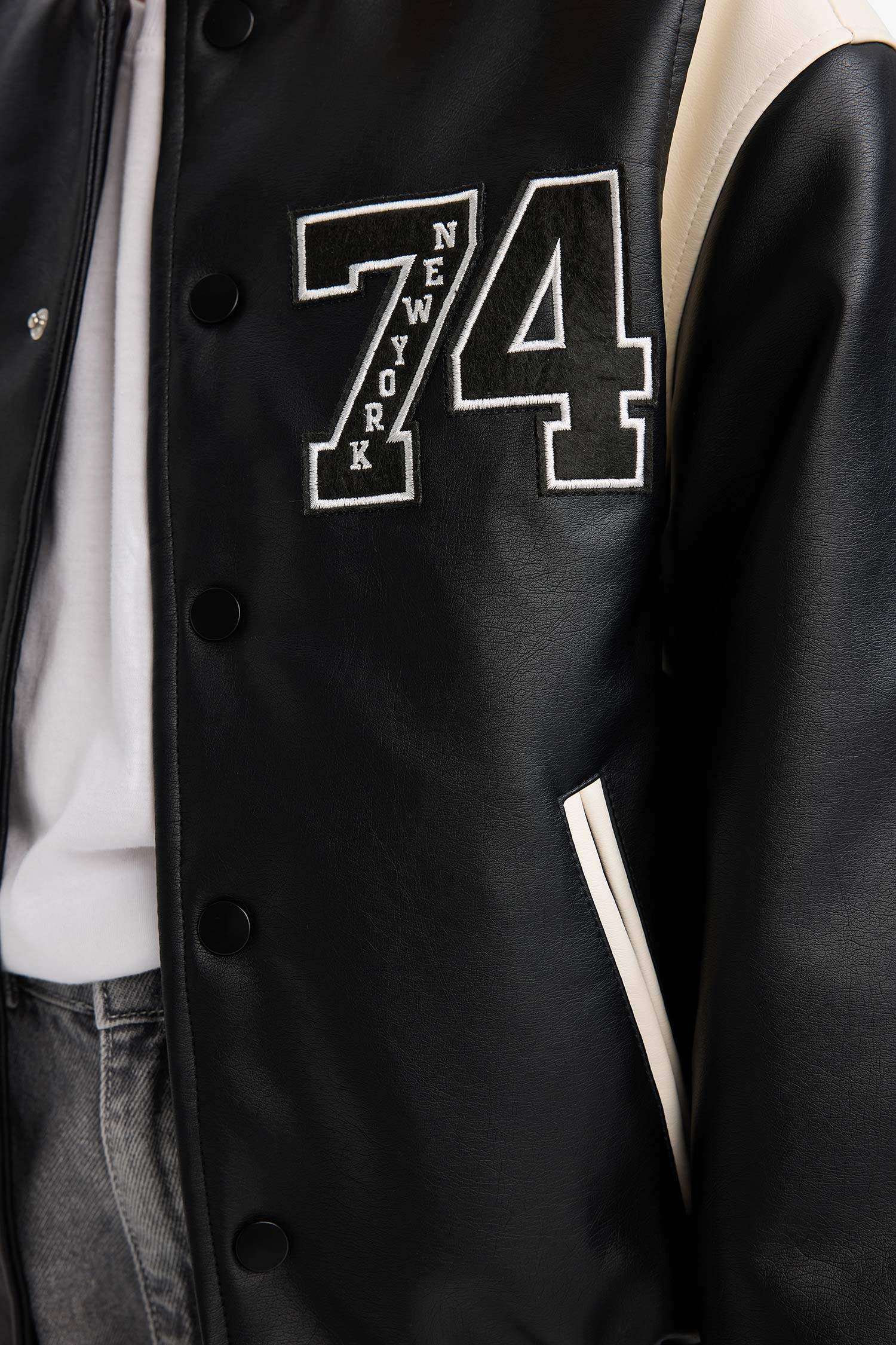 Noir GARÇONS Veste bomber à col universitaire déperlante pour garçon ...