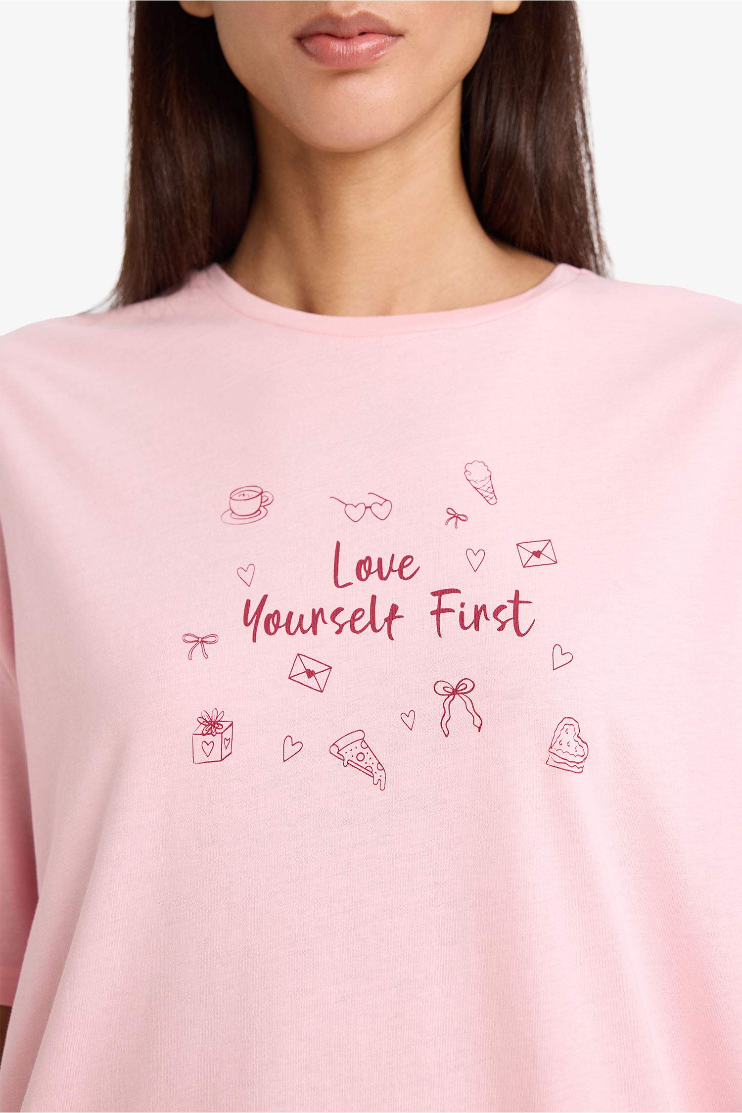 Pink Woman Regular Fit Crew Neck Knitted Tops 3377089 | DeFacto