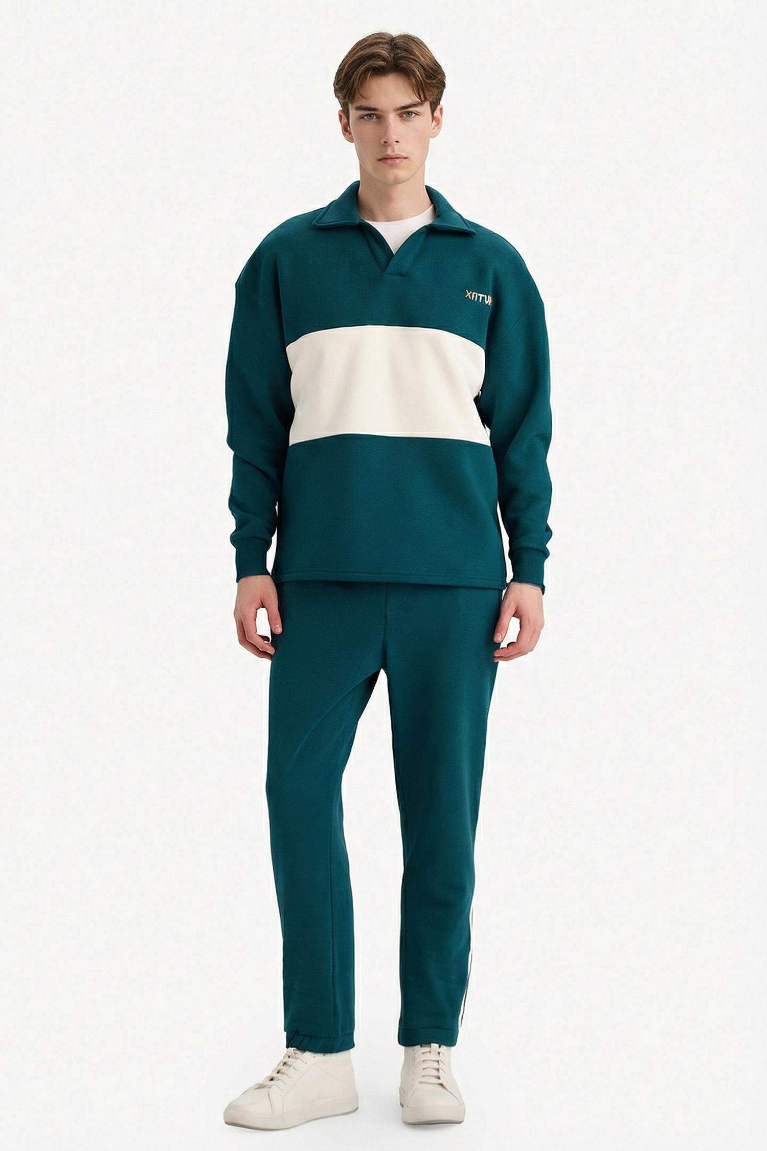 Green MAN Draw Waist Straight Leg Sweatpants 3428880 | DeFacto