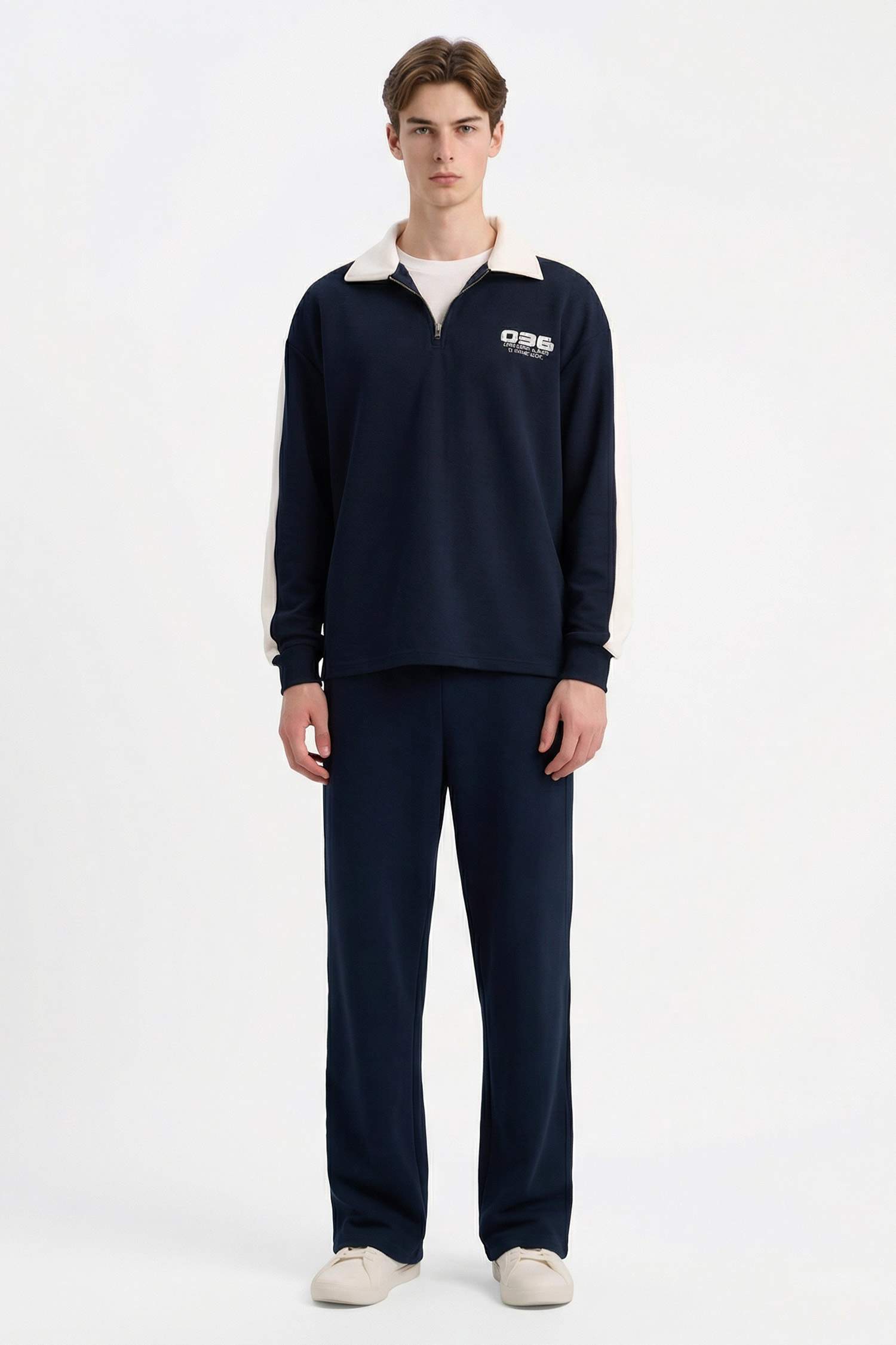 Navy MAN Draw Waist Straight Leg Sweatpants 3429334 | DeFacto