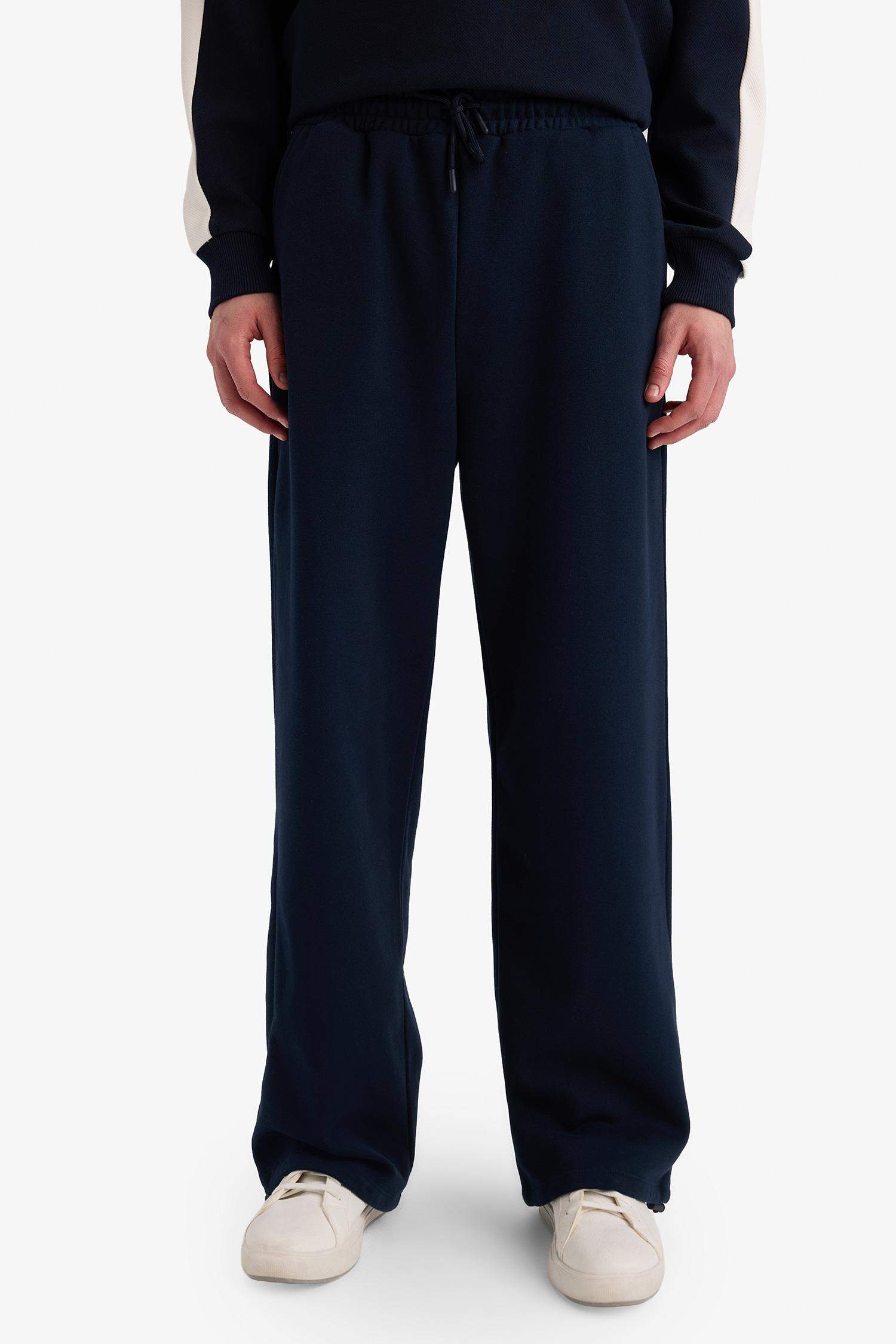 Navy MAN Draw Waist Straight Leg Sweatpants 3429334 | DeFacto