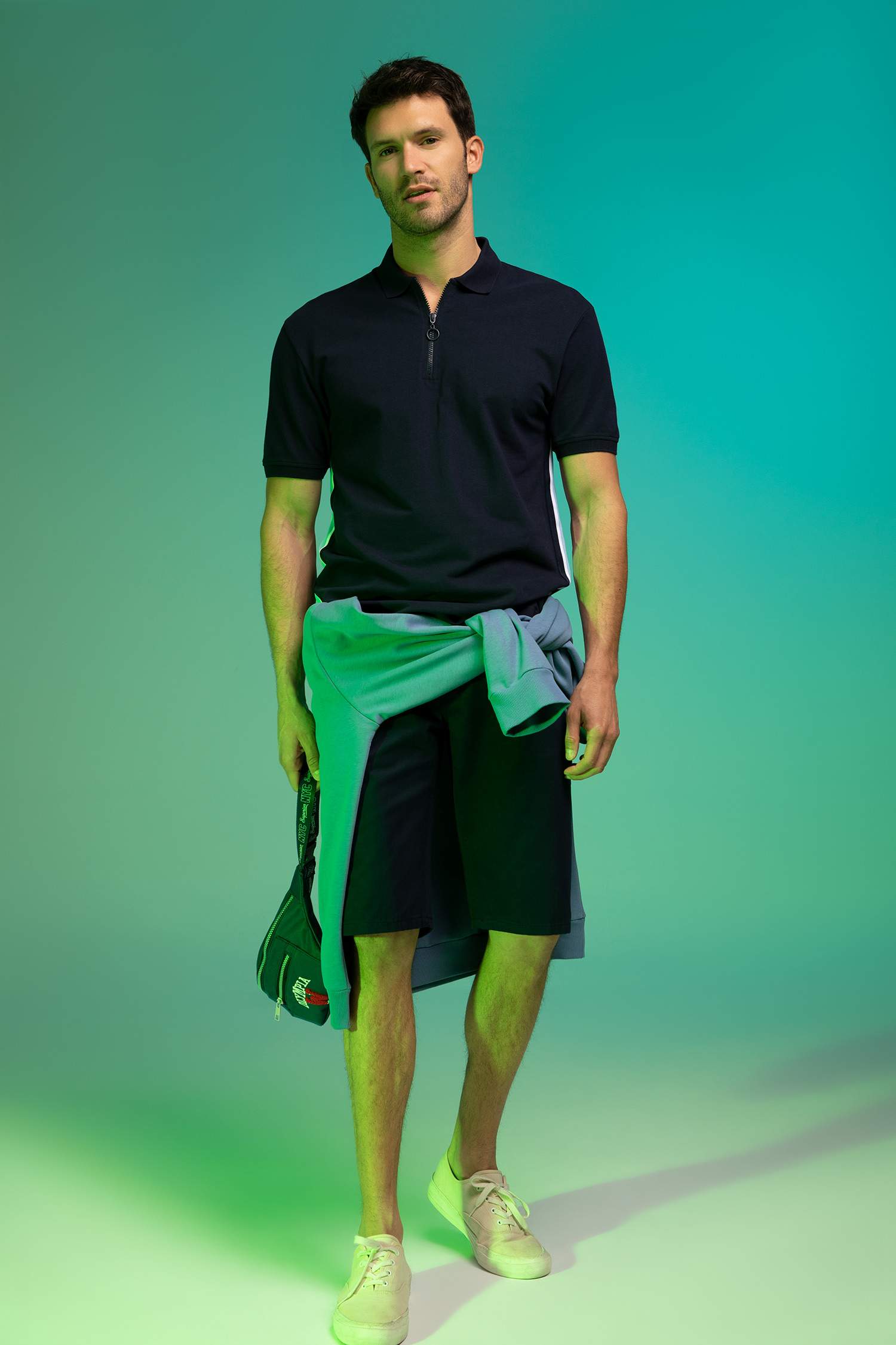 Lacivert Erkek Regular Fit Basic Chino Pamuklu Bermuda Şort 2461040 ...